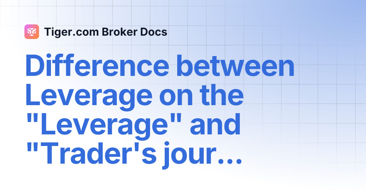 Difference between Leverage on the "Leverage" and "Trader's journal" pages | Tiger.com Broker Docs